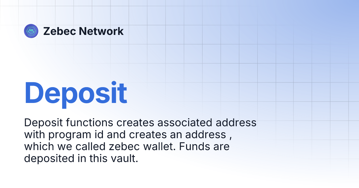 Deposit | Zebec Network
